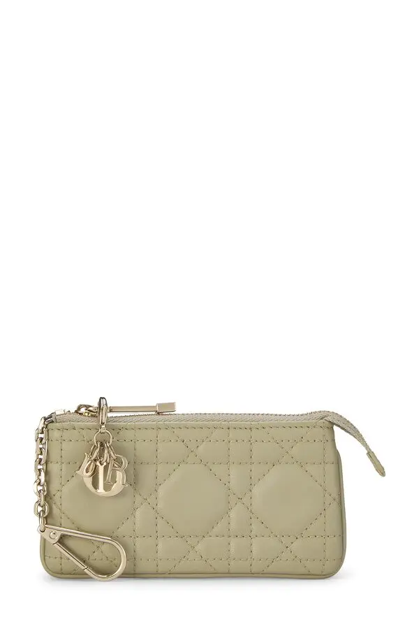 Dior Lambskin Lady Zipped Key Case - Green