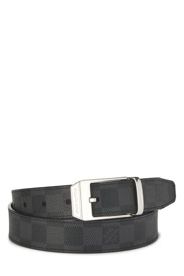 LOUIS VUITTON Damier Graphite Reversible Belt - Black
