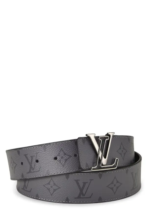 LOUIS VUITTON Monogram Eclipse Initiales Reversible Belt - Grey