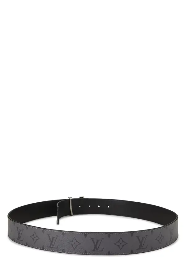 LOUIS VUITTON Monogram Eclipse Initiales Reversible Belt - Grey