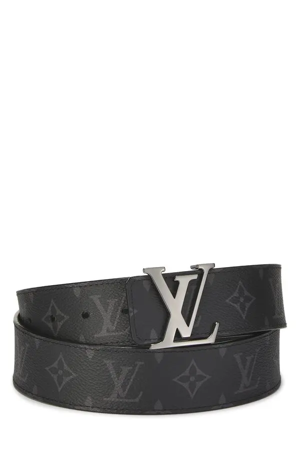 LOUIS VUITTON Monogram Eclipse Initiales Belt - Black