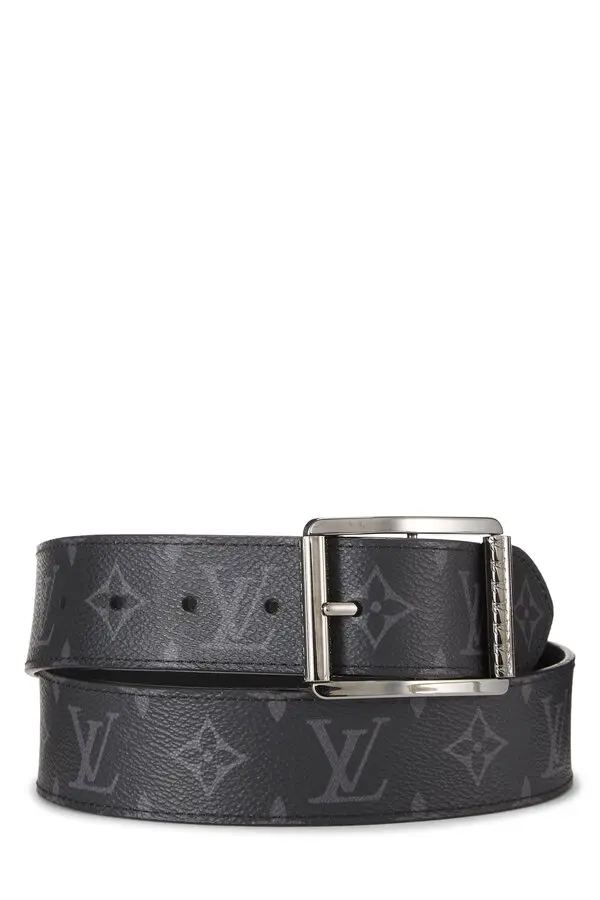 LOUIS VUITTON Monogram Eclipse Reversible Belt - Black