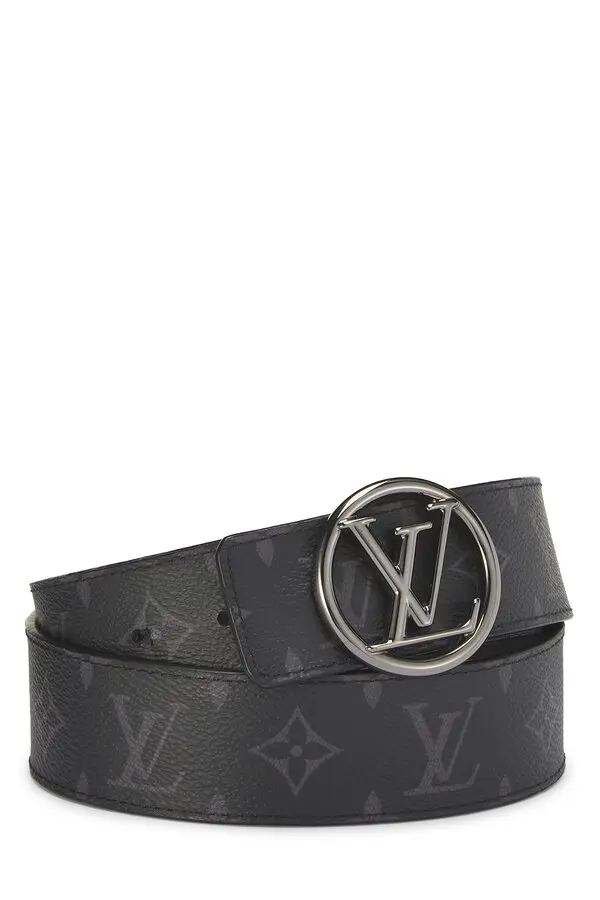 LOUIS VUITTON Monogram Eclipse Circle Belt - Black