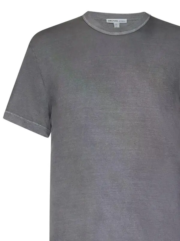 JAMES PERSE Garment-dyed Ribbed-trim T-shirt - Grey