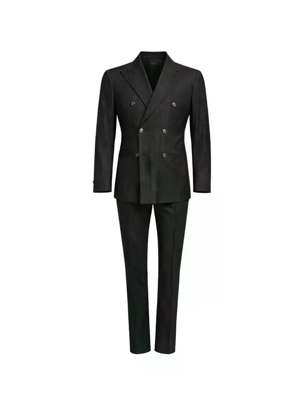 FRANZESE COLLECTION Brad Pitt Pinstriped Double-breasted Suit - Grey