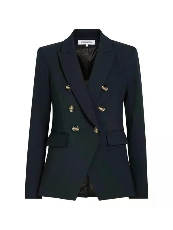 Veronica Beard Miller Dickey Button Double-breasted Blazer - Blue