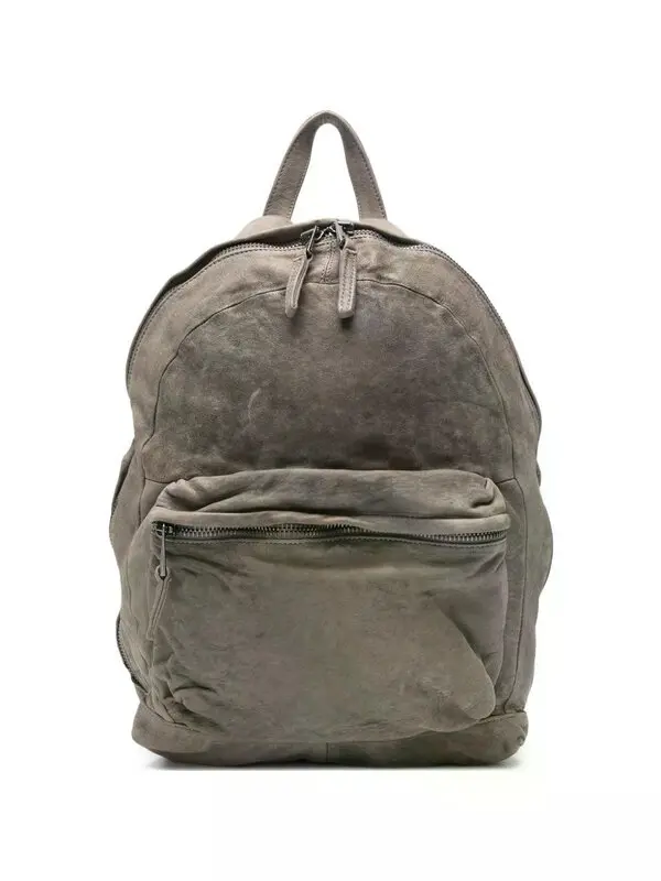 GIORGIO BRATO Distressed Leather Backpack - Grey