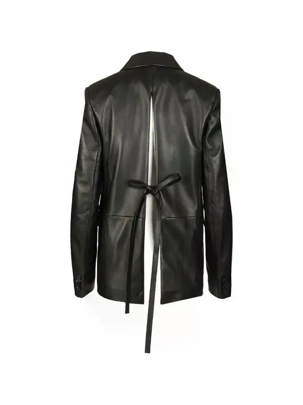 Loewe Lace-up Leather Jacket - Black