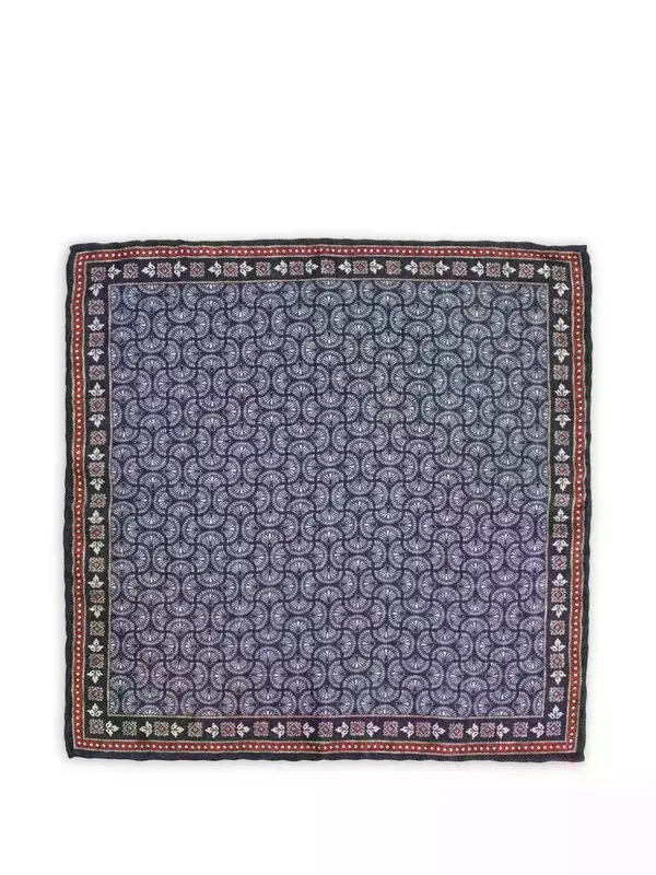 AL DUCA D’AOSTA 1902 Geometric-print Silk Pocket Square - Blue