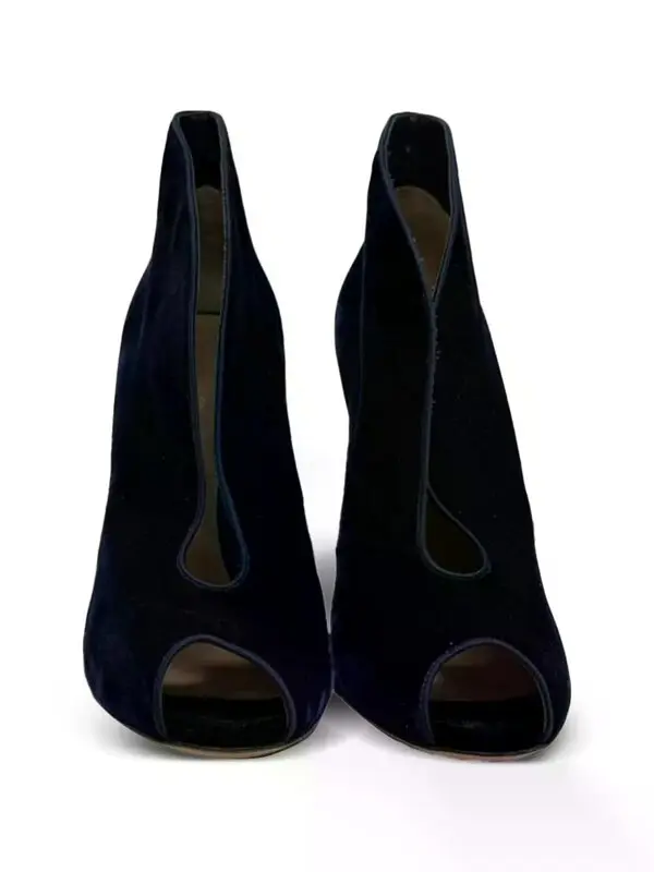 GIANVITO ROSSI Peep-toe Stiletto Ankle Boots - Blue