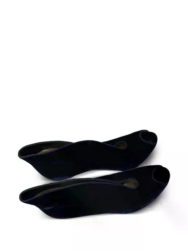 GIANVITO ROSSI Peep-toe Stiletto Ankle Boots - Blue