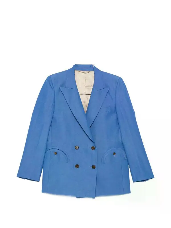 BLAZÉ MILANO Double-breasted Pocket Blazer - Blue