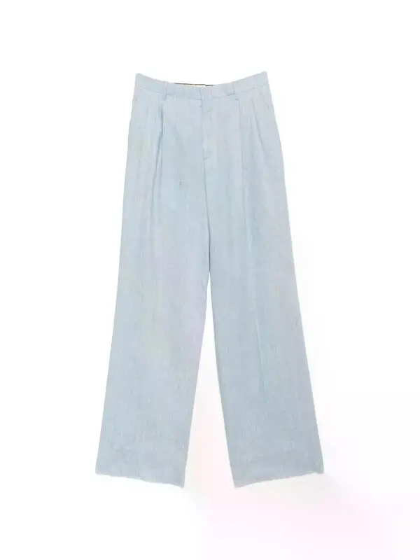 Tagliatore Pleated Wide-leg Trousers - Blue