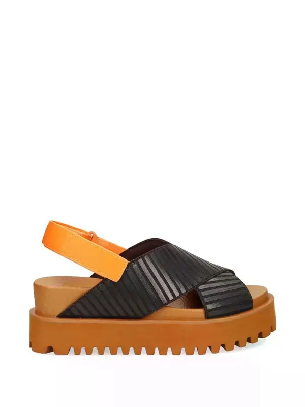 United Nude Striped Crossover Platform Sandals - Orange
