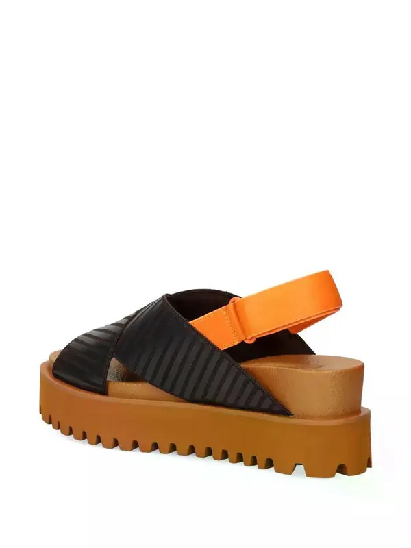 United Nude Striped Crossover Platform Sandals - Orange