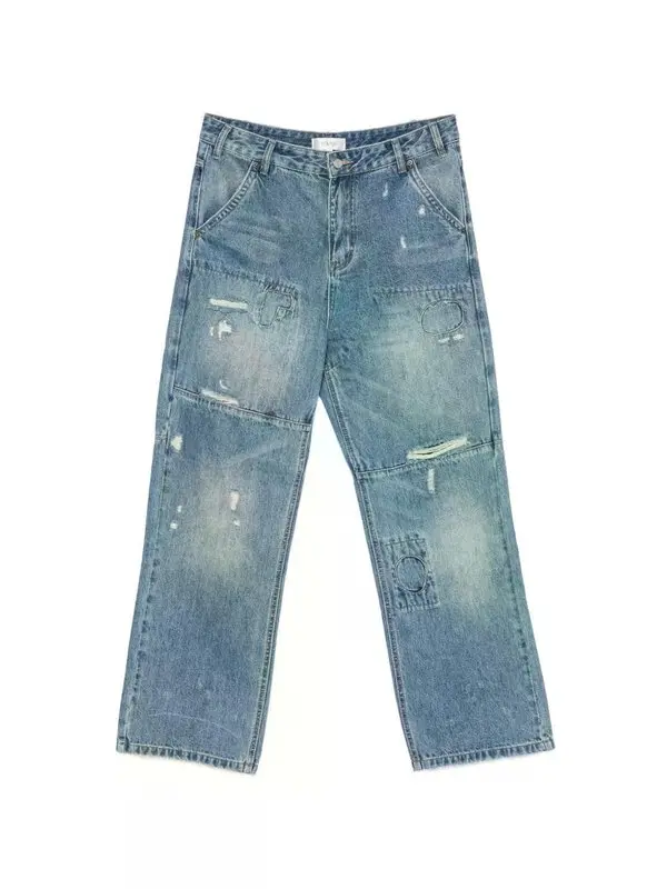 FOUND Distressed Patchwork Jeans