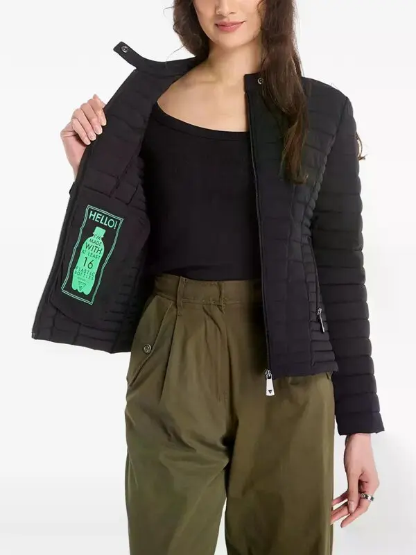 Guess Quilted Zip-up Jacket With Silver-tone Hardware