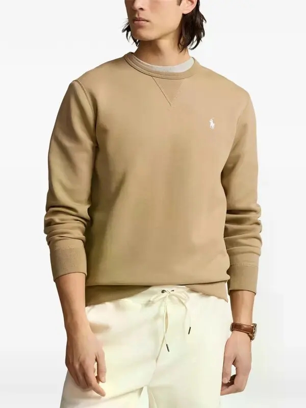 Polo Ralph Lauren Embroidered Logo Crew Neck Sweater - Neutrals