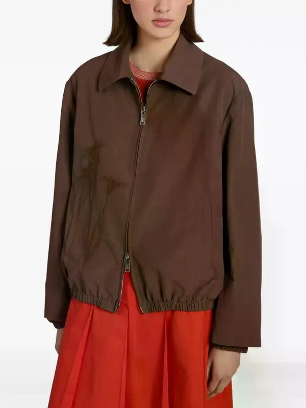 SLOWEAR Floral Embroidered Bomber Jacket