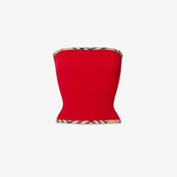 Burberry X Hunza G Devyn Swim Skirt/tube Top - Red