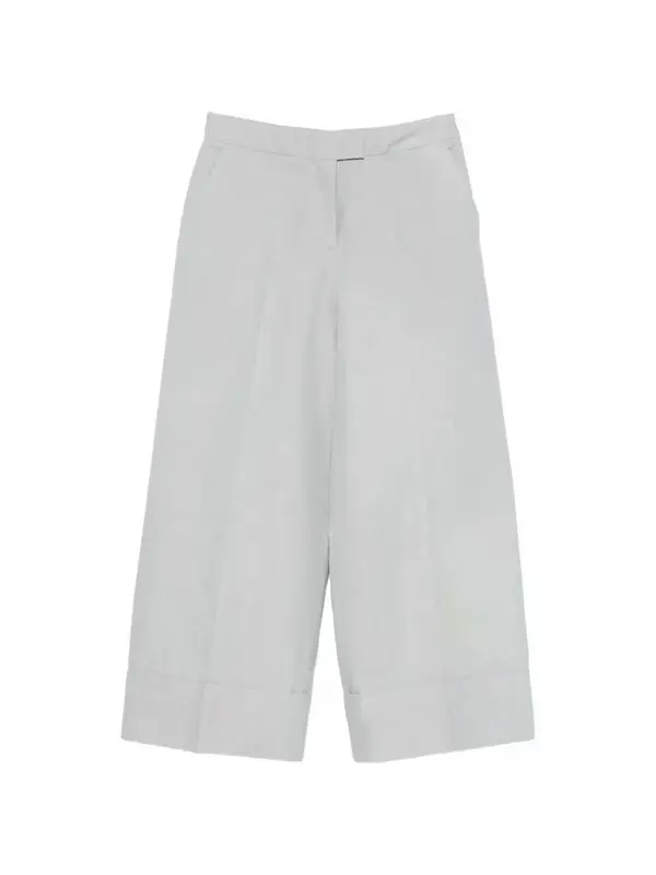 PT TORINO Cropped Trousers With Pressed Crease - Grey