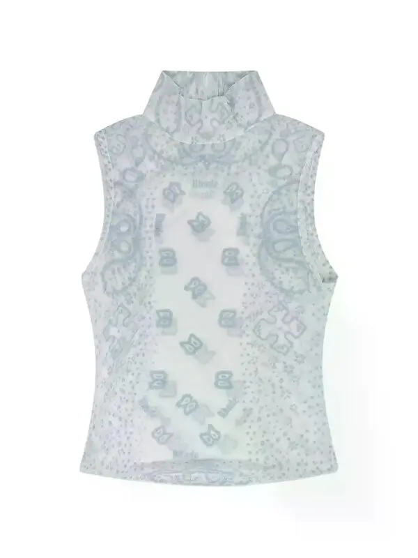 Rhude Bandana-print Mesh High Neck Top