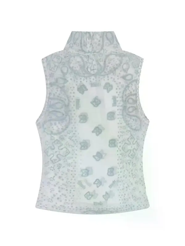 Rhude Bandana-print Mesh High Neck Top