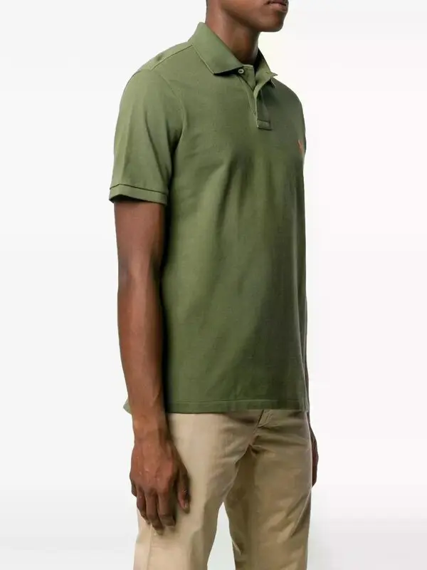 Polo Ralph Lauren Logo Embroidered Piqué Mesh Polo Shirt - Green