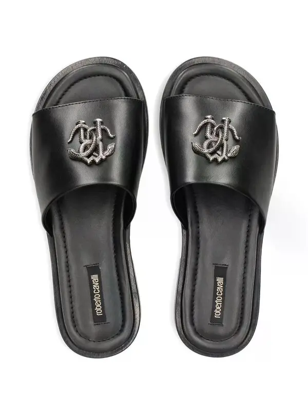 Roberto Cavalli Monogram Appliqué Flat Sandals