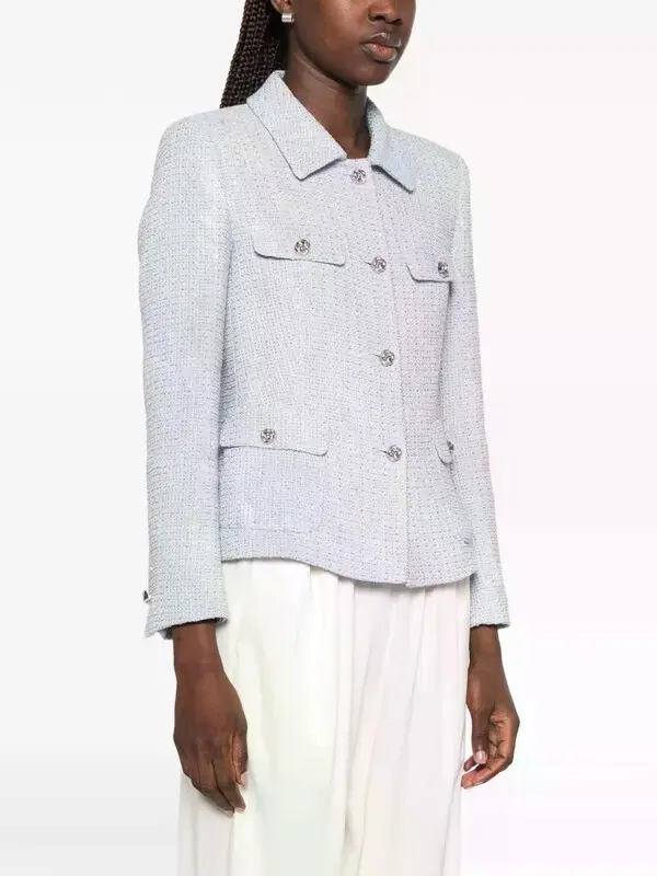 Tagliatore Embellished Jacket - Blue