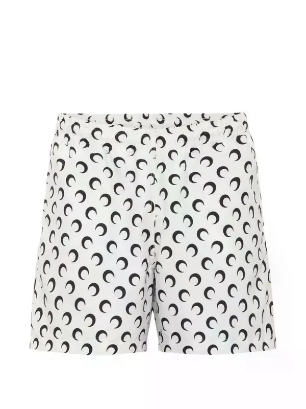 MARINE SERRE Moon Print Swim Shorts - White