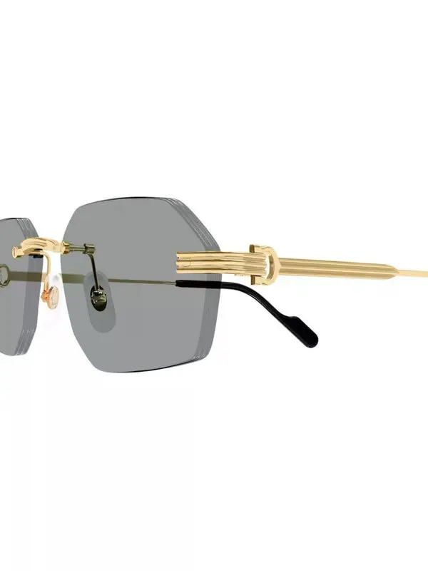 Cartier Rimless Geometric-frame Sunglasses - Gold