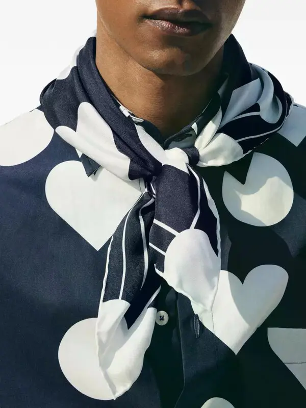 Jacquemus Le Foulard Coeur Polka-dot Scarf - Blue
