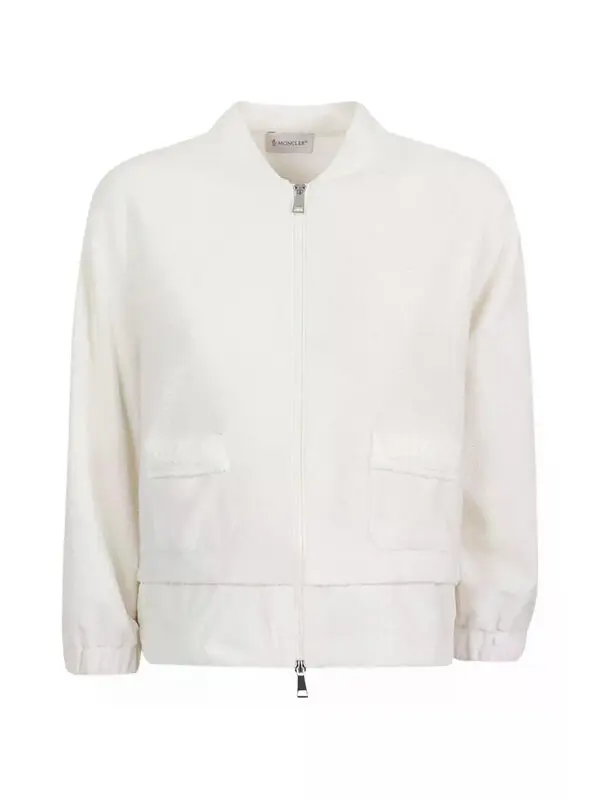 Moncler Zip-up Panelled Cardigan - Neutrals