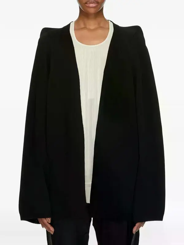 Rick Owens Structured Shoulder Knitted Cardigan