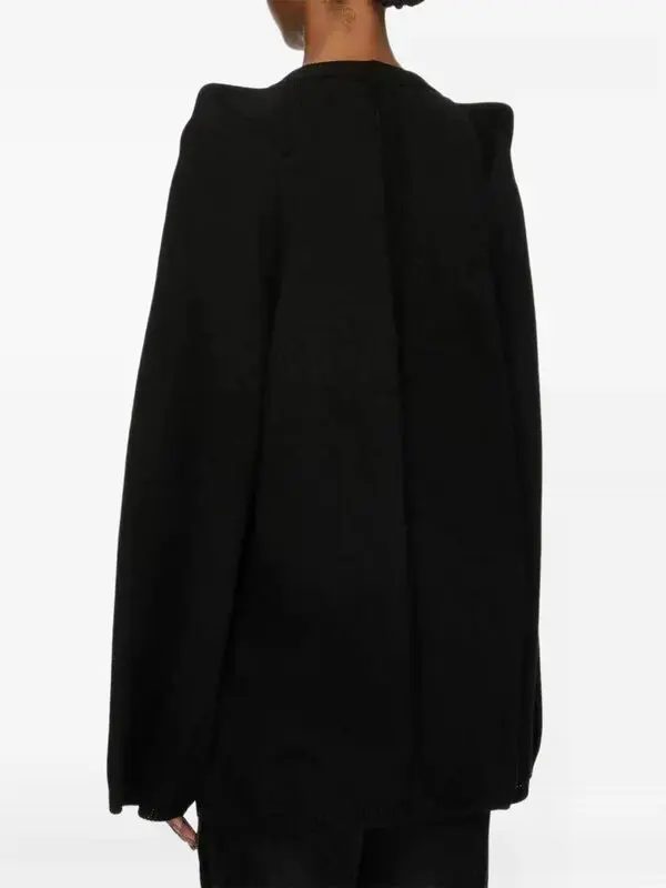 Rick Owens Structured Shoulder Knitted Cardigan