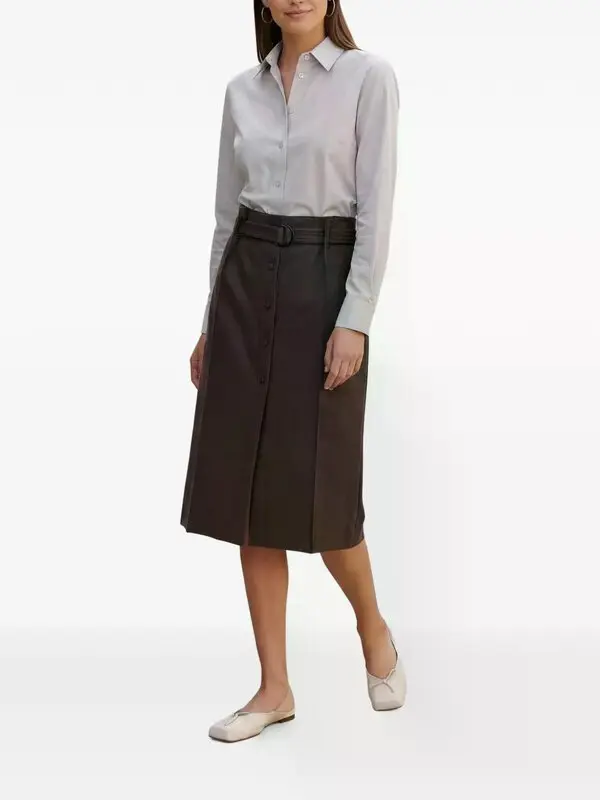 Fendi Belted Midi Skirt With Embroidered Logo Detail