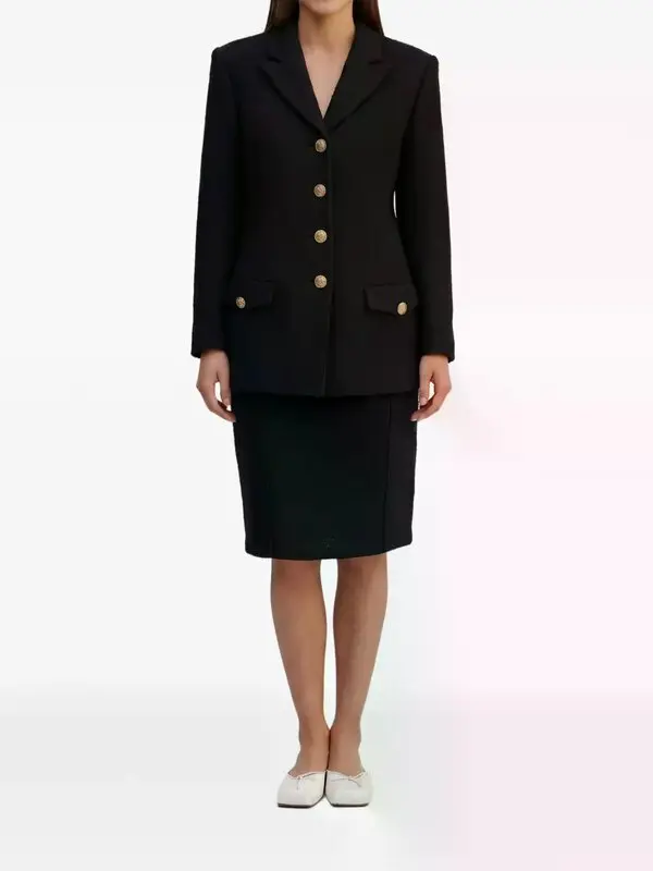 Versace Single-breasted Bouclé Knit Blazer