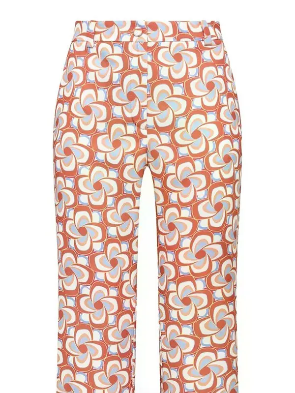 Malìparmi Mouliné Cady Floral-print Trousers - Brown