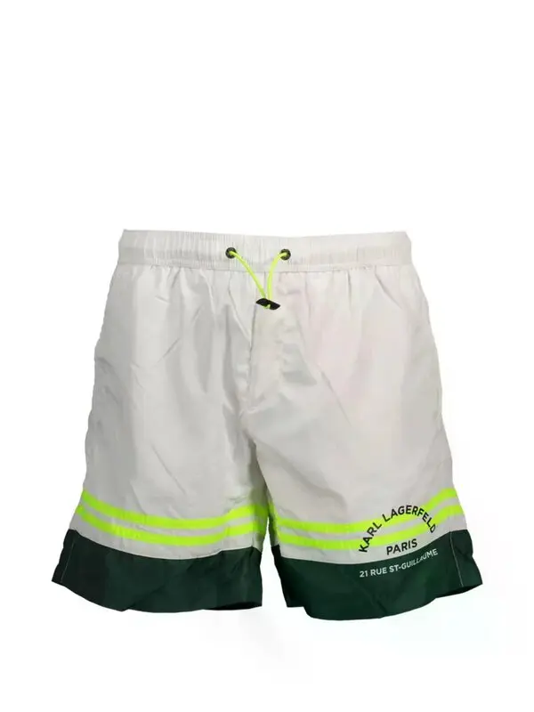 Karl Lagerfeld Logo Print Swim Shorts - White