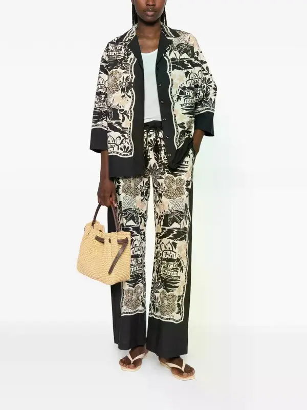 ERMANNO FIRENZE Graphic Print Notch Lapel Shirt