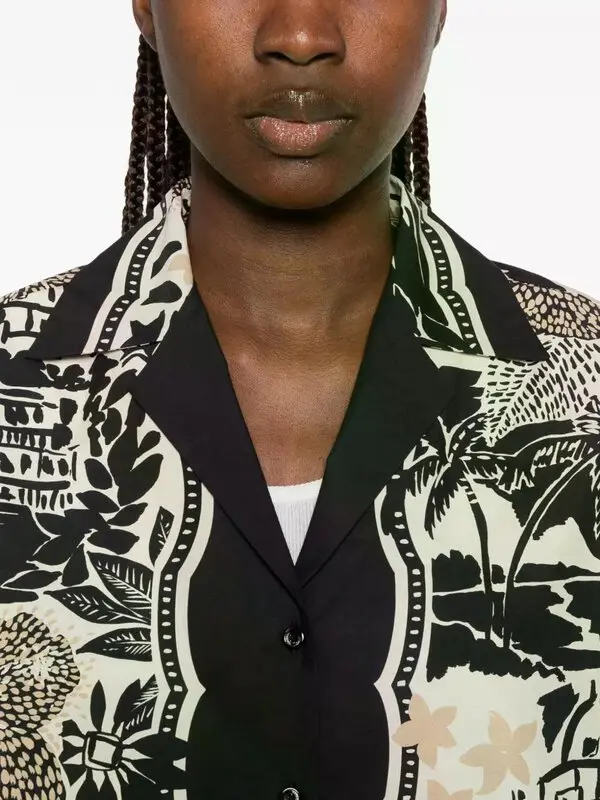ERMANNO FIRENZE Graphic Print Notch Lapel Shirt