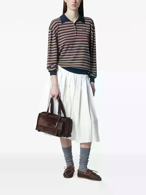Miu Miu Utilitarian Suede Tote Bag - Brown