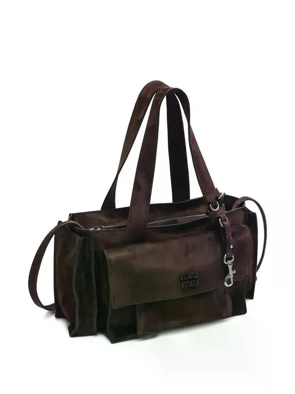 Miu Miu Utilitarian Suede Tote Bag - Brown
