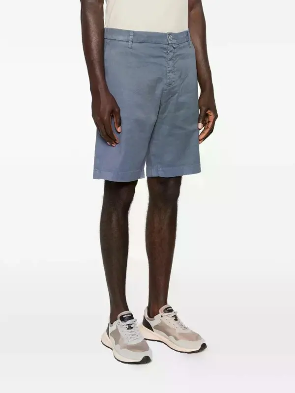 Jacob Cohen Twill Texture Logo Patch Shorts - Blue