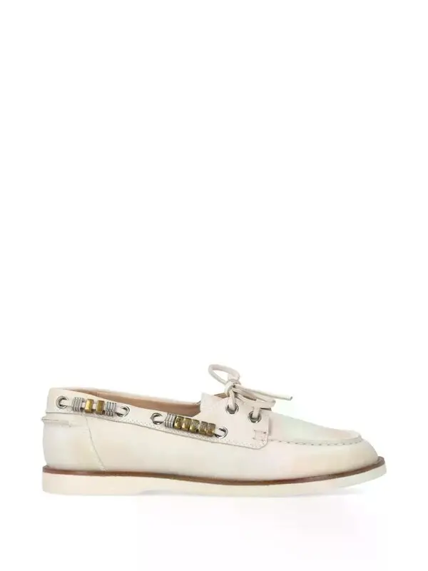 Pinko Bead-embellished Leather Loafers