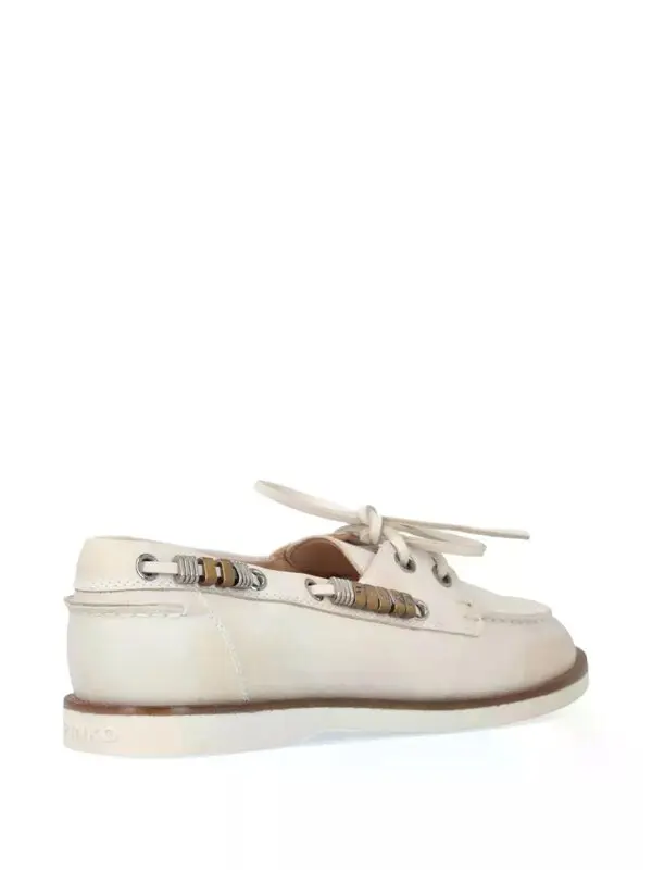 Pinko Bead-embellished Leather Loafers