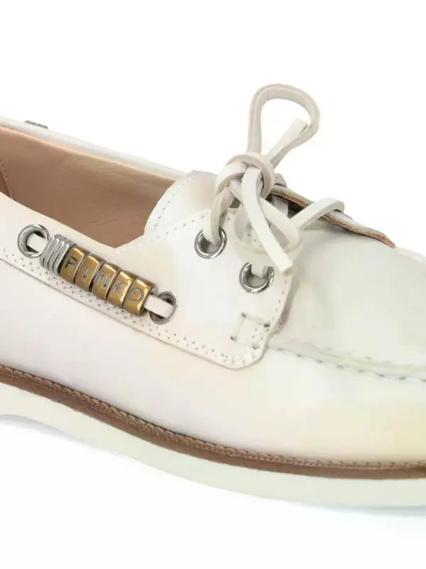 Pinko Bead-embellished Leather Loafers