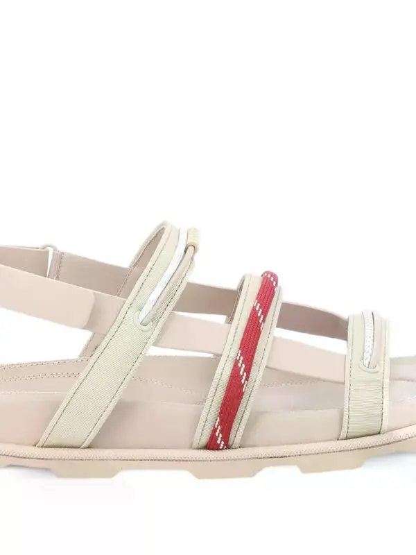 Moncler Vera Island Leather Flat Sandals - Neutrals