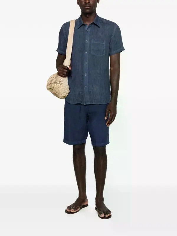120% Lino Drawstring Waist Shorts